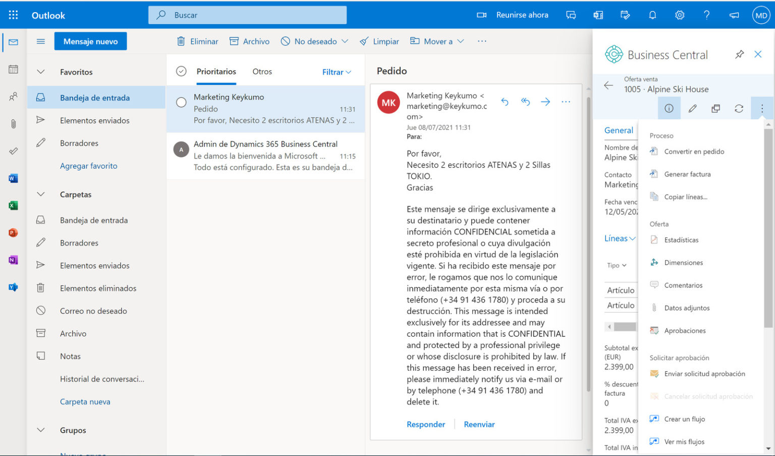 [Tutorial Business Central] Cómo integrar Business Central con Outlook ...
